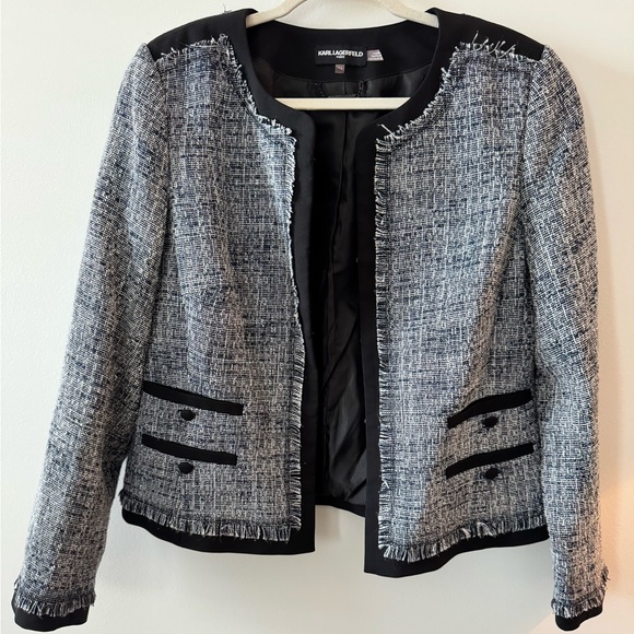 Karl Lagerfeld | Jackets & Coats | Karl Lagerfeld Tweed Blazer | Poshmark
